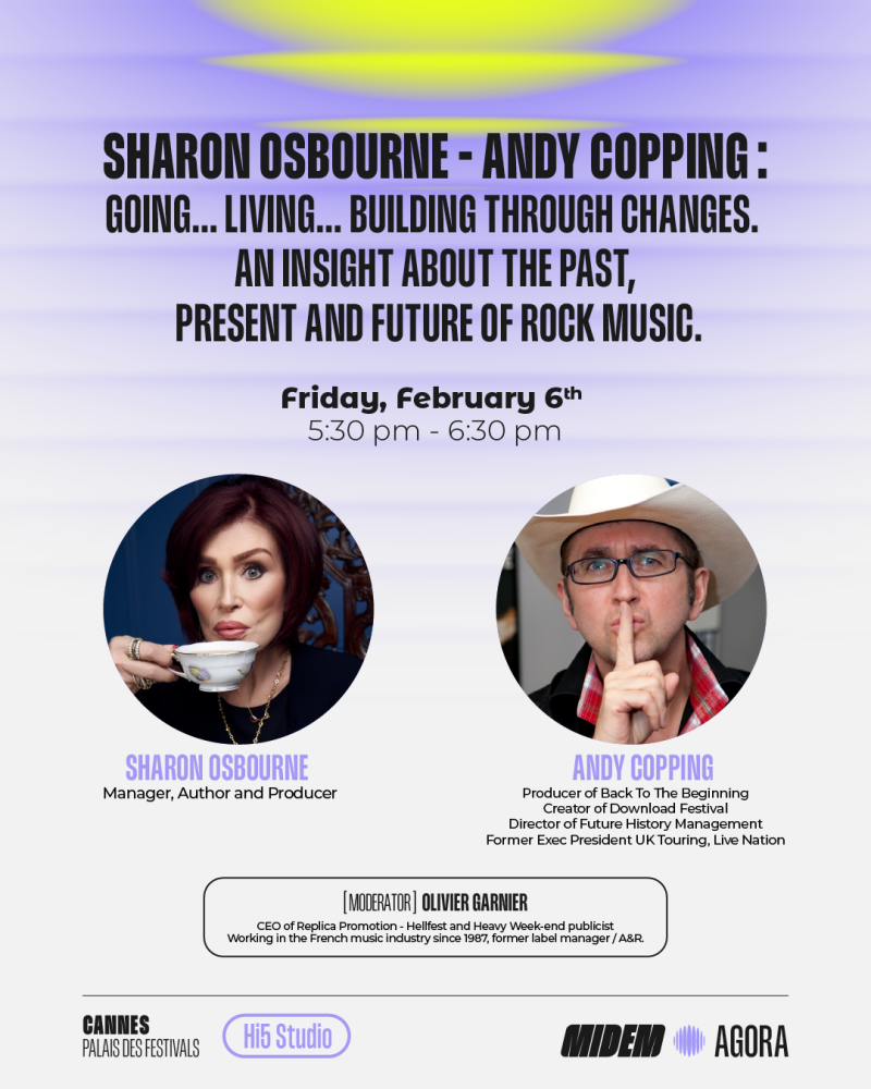 SHARON OSBOURNE & ANDY COPPING, invités de marque du MIDEM 2026